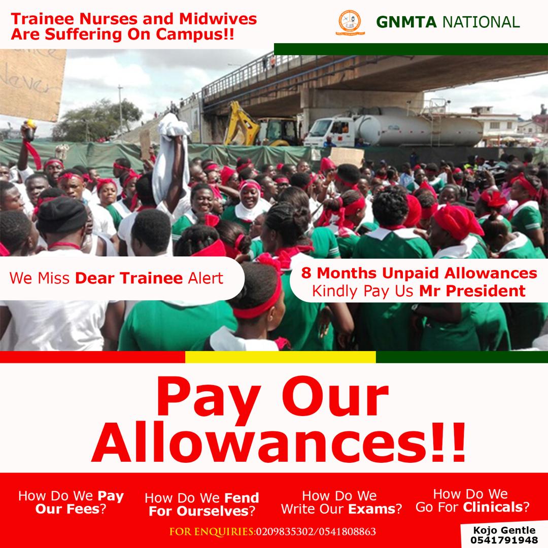 Trainee nurses and midwives demand payment of 8-month unpaid allowances ...